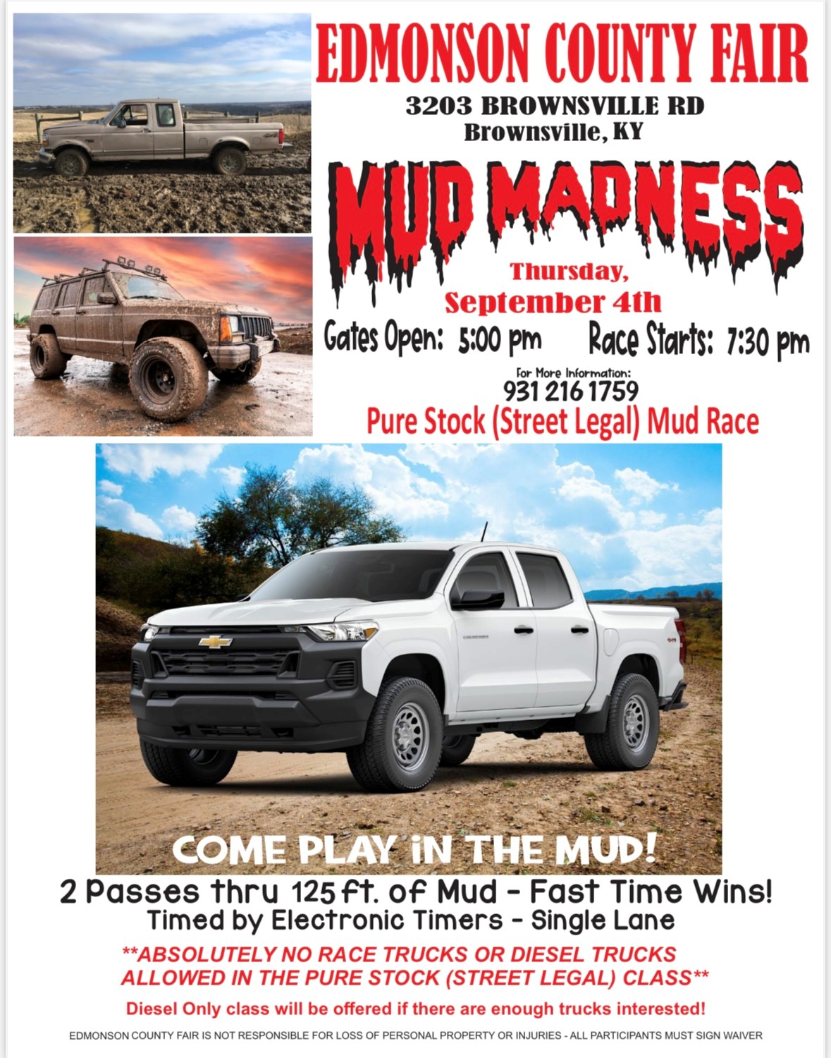 2025 Edmonson County Fair MUD MADNESS - Pure Stock - Edmonson County ...